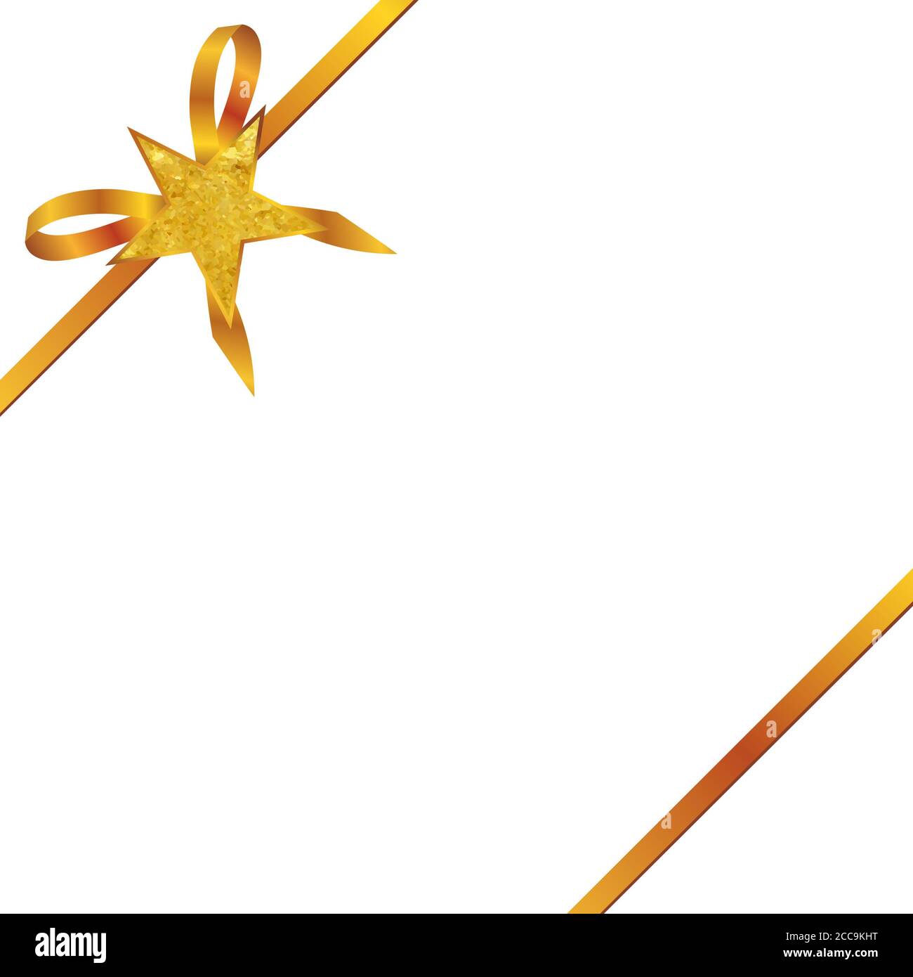Illustration of white present box with golden ribbon and star Stock ...