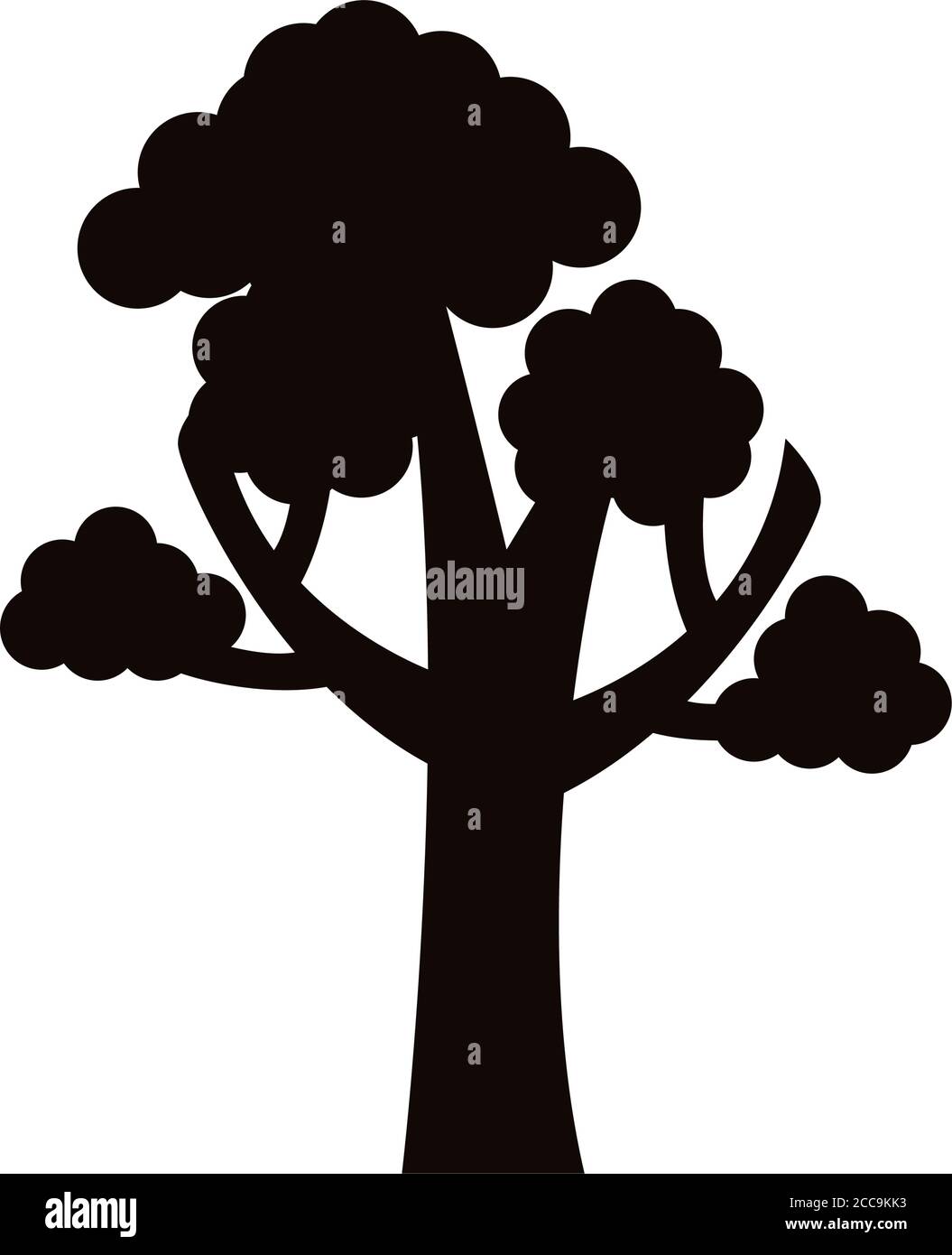 leafy tree silhouette style icon vector illustration design Stock ...