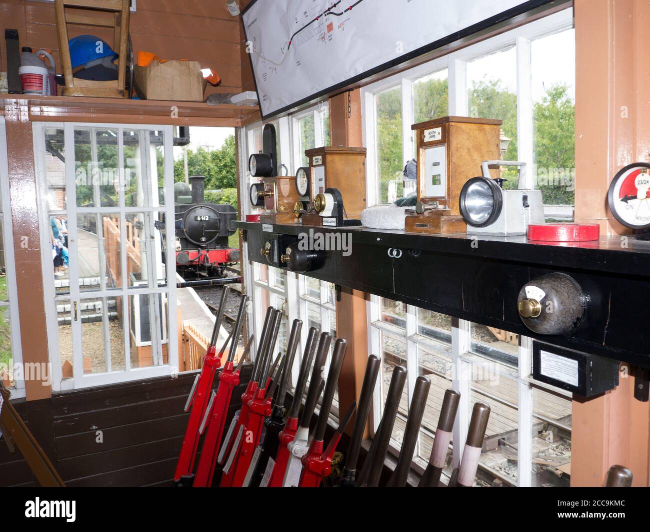 Interior of signal box on the Chinnor & Princess Risborough Railway ...