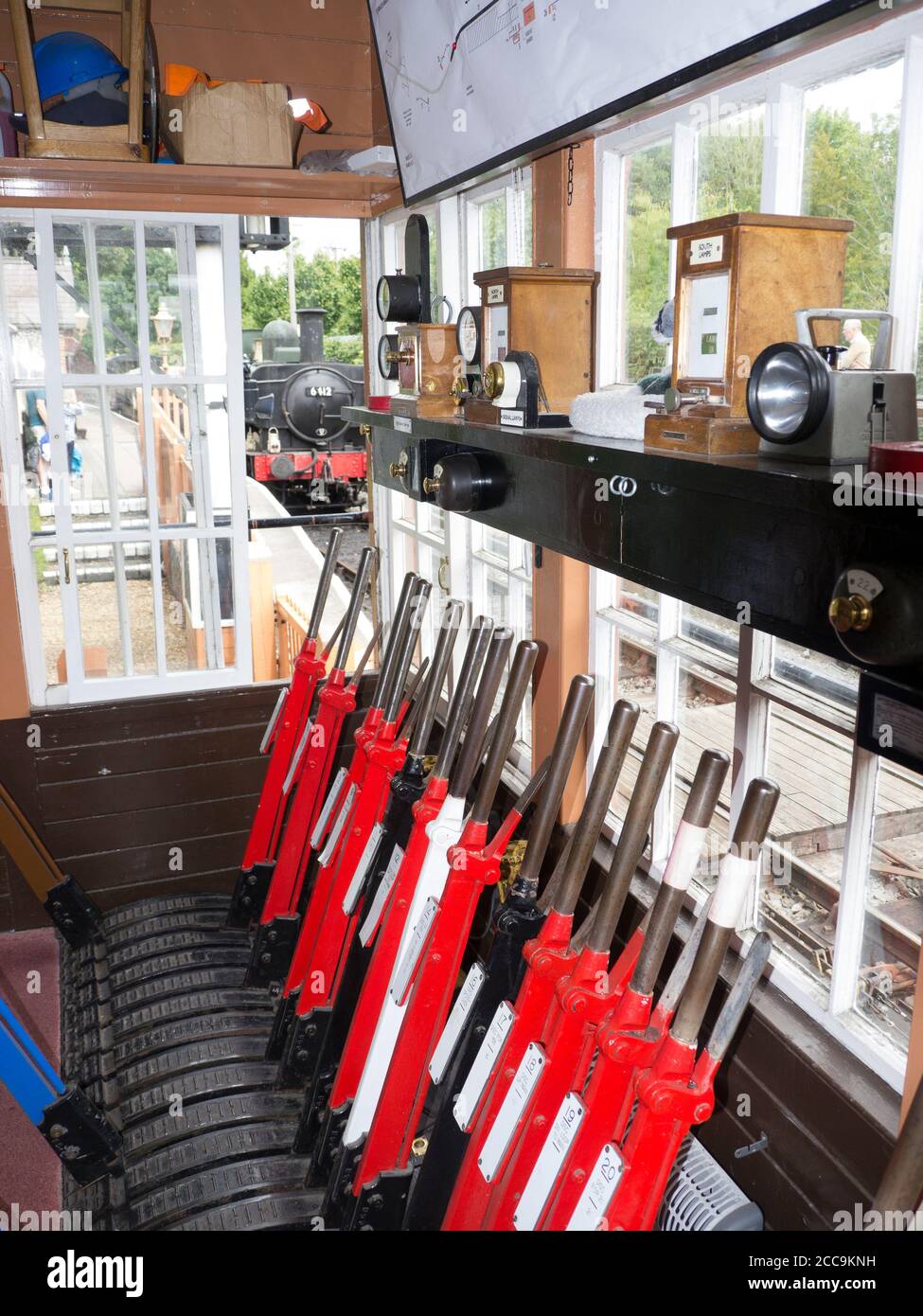 Interior of signal box on the Chinnor & Princess Risborough Railway ...