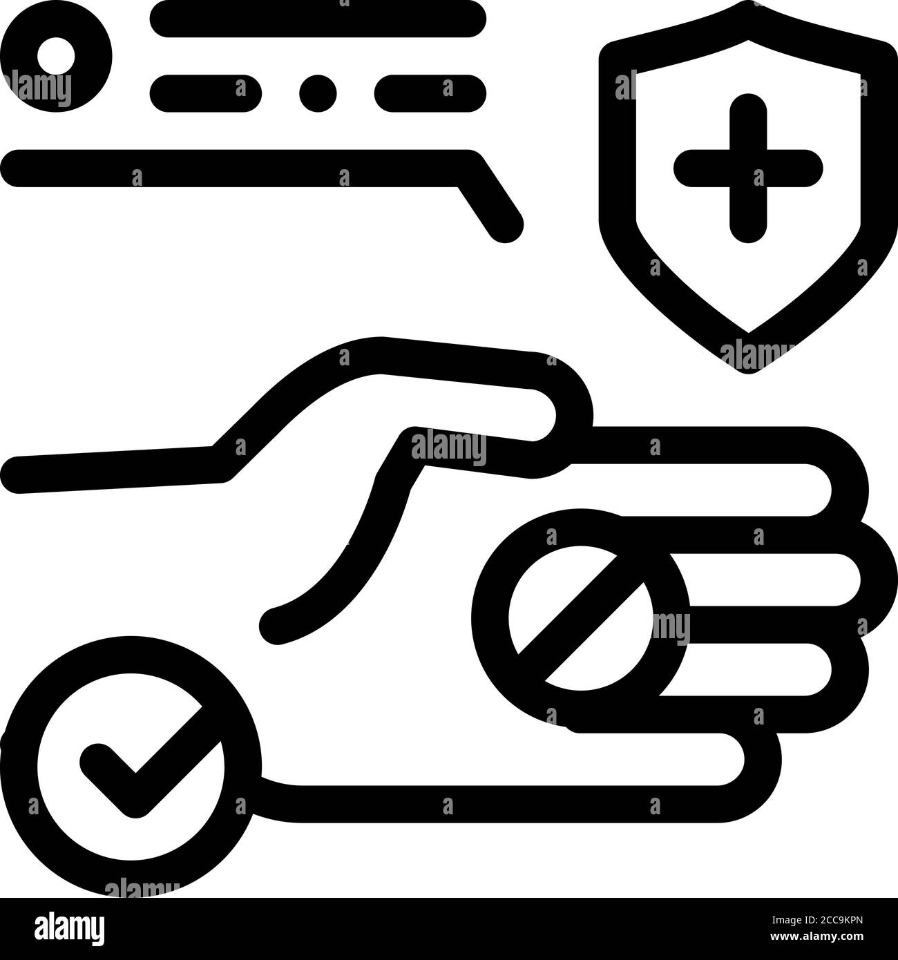 hand holding medical pill icon vector outline illustration Stock Vector ...