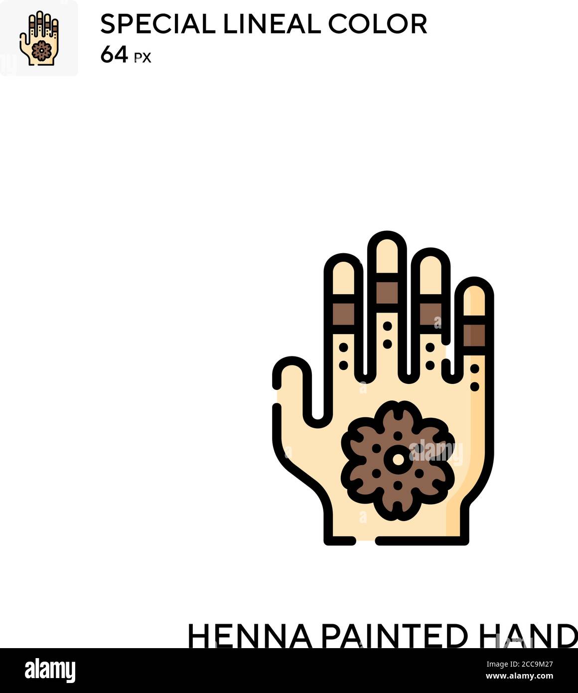 Henna painted hand icon vector vectors hi-res stock photography and ...