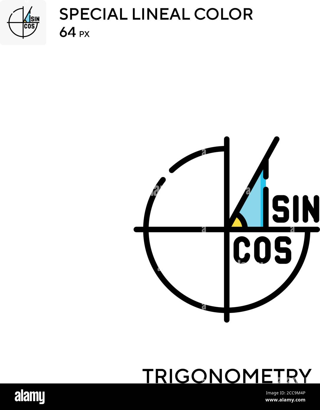 Trigonometry Special lineal color vector icon. Illustration symbol ...