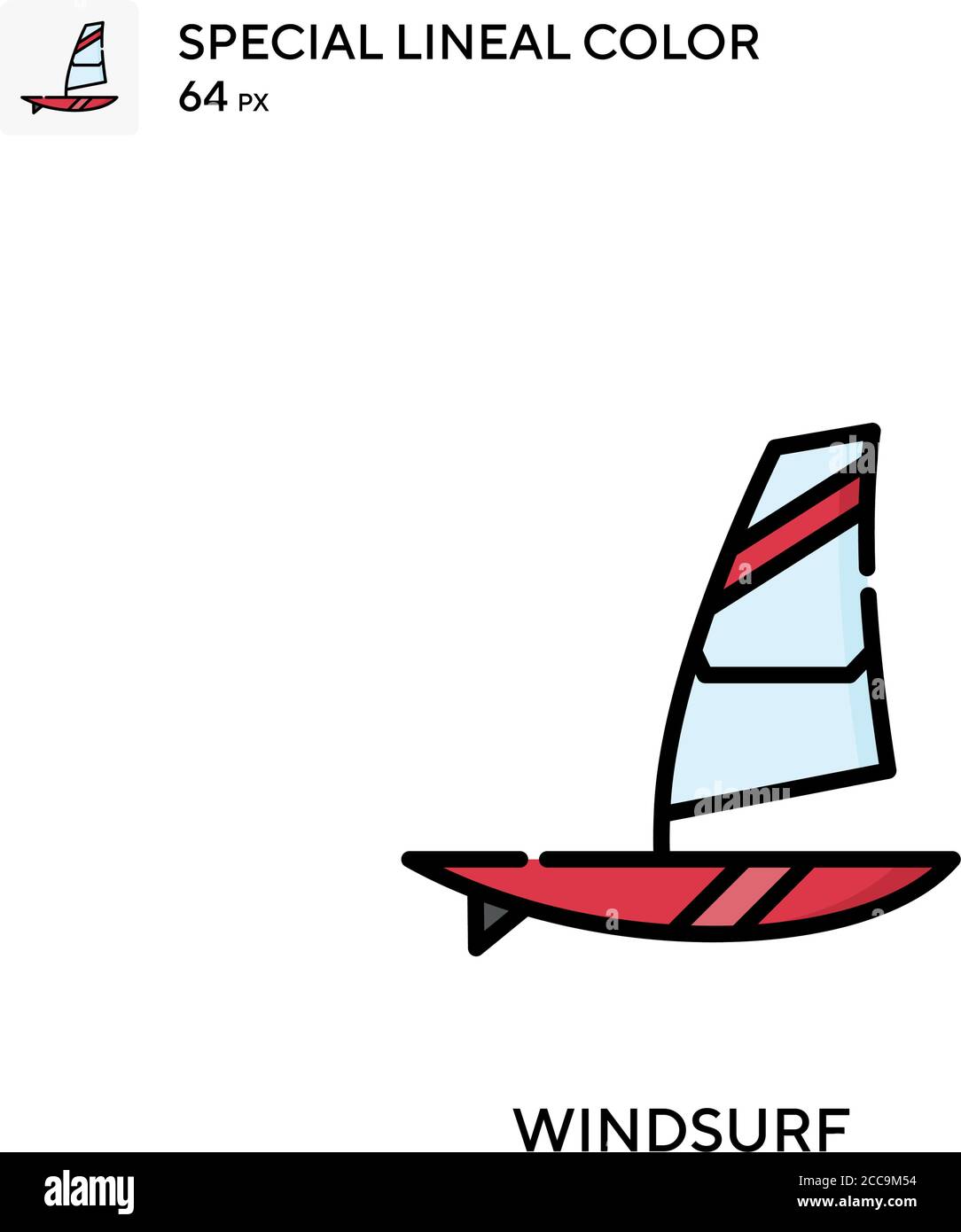 Windsurf Special lineal color vector icon. Illustration symbol design ...