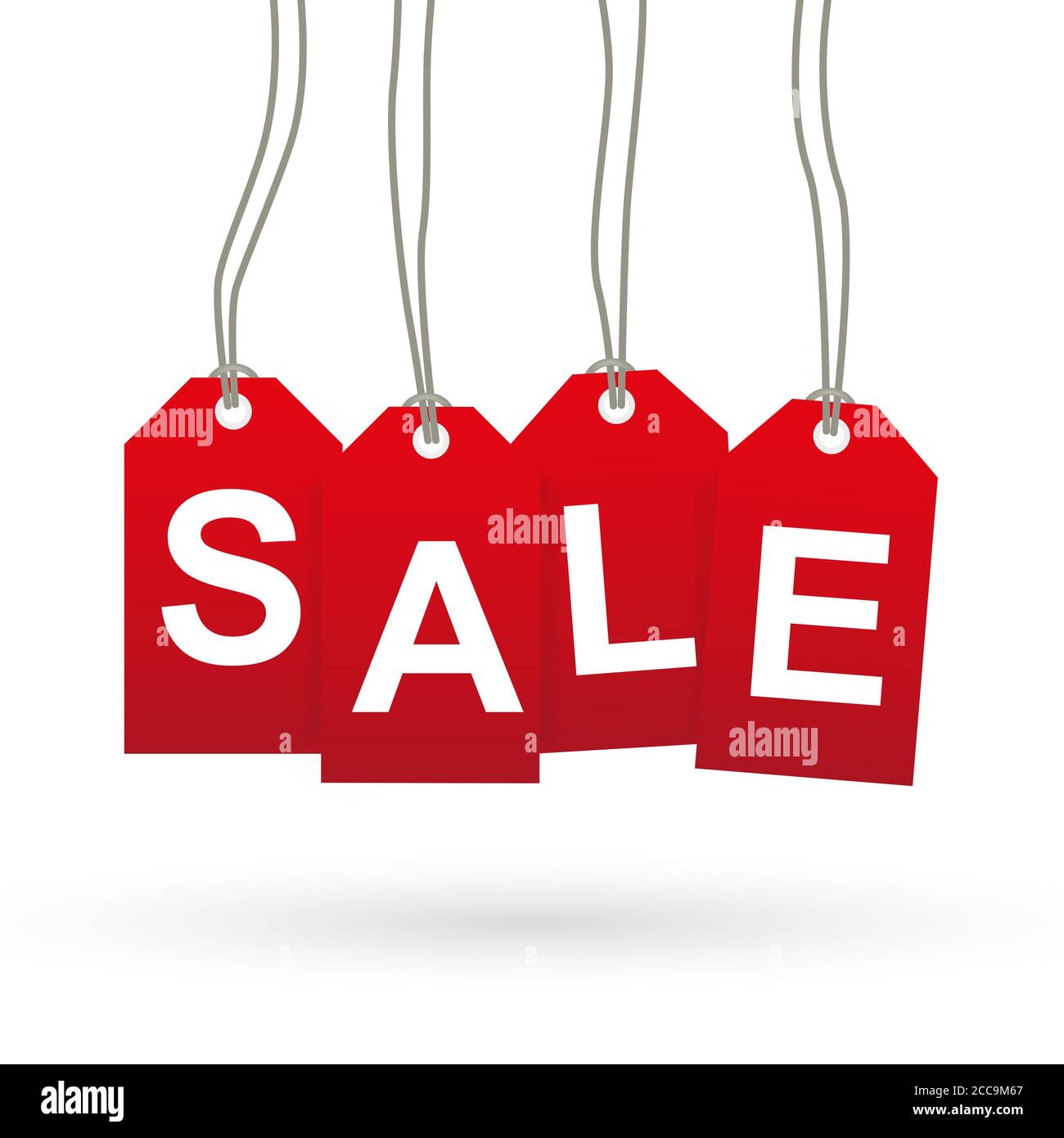 Illustration of sale red labels on white background Stock Photo - Alamy