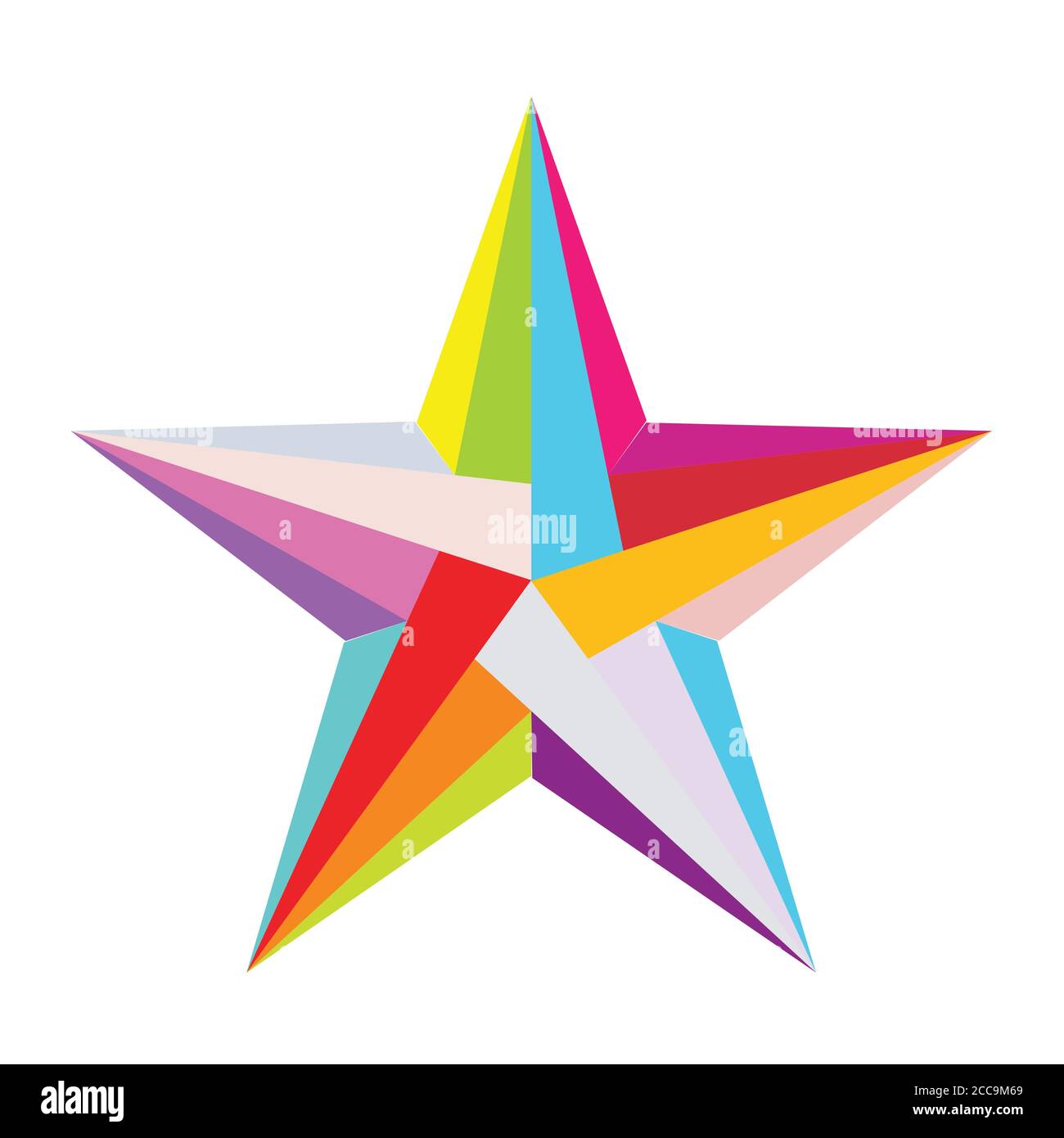 Illustration of colorful star isolated on white background Stock Photo ...