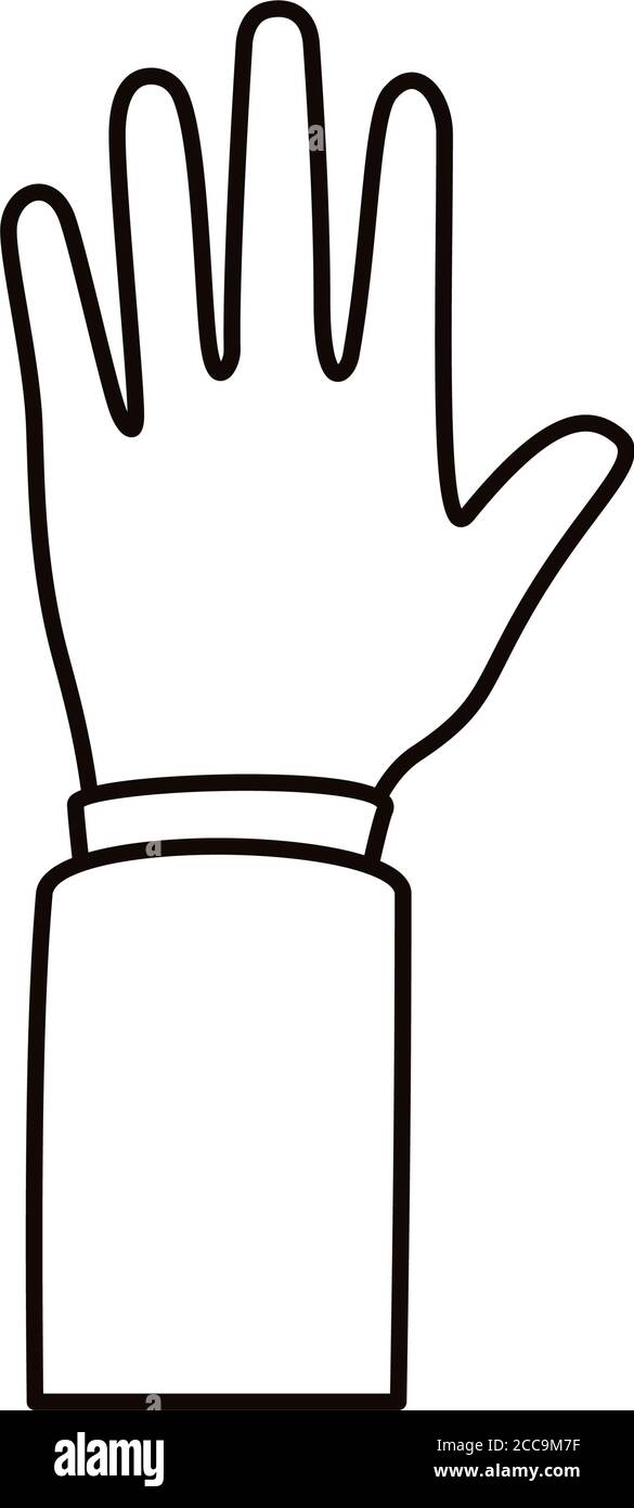 hand human up line style icon vector illustration design Stock Vector ...