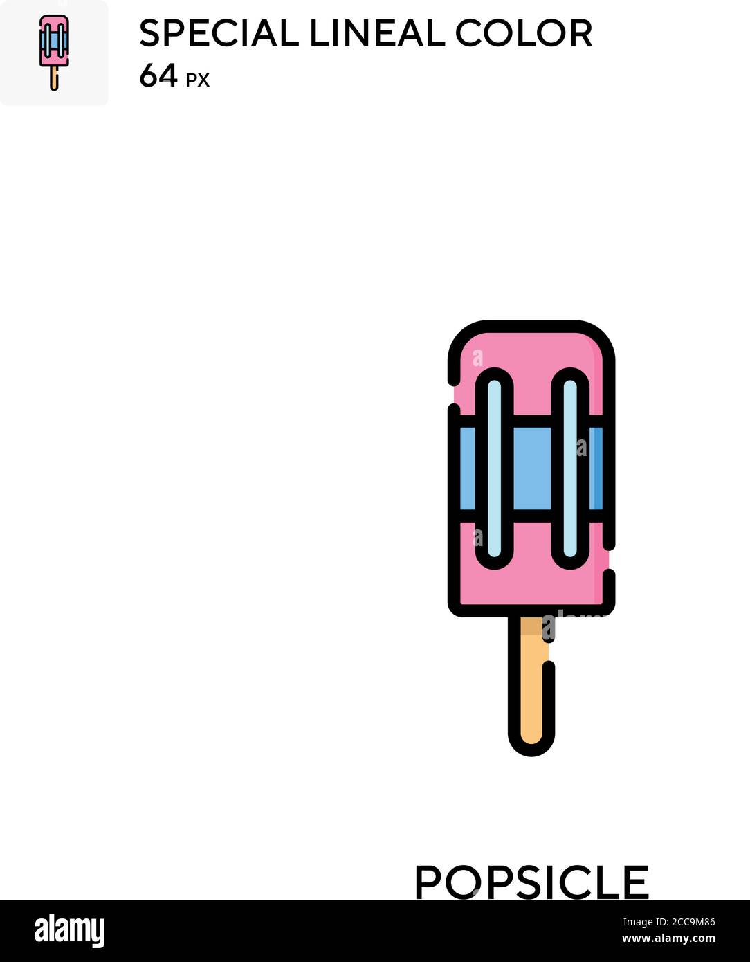 Popsicle Special lineal color vector icon. Illustration symbol design template for web mobile UI ...