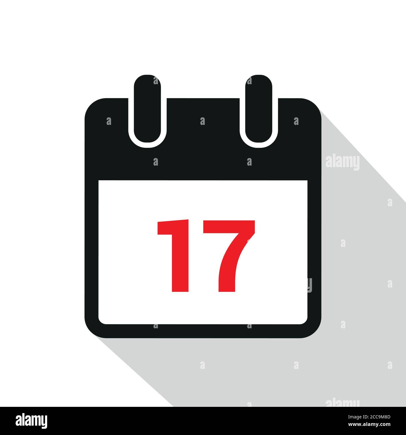 simple calendar icon 17 on white background vector illustration EPS10 ...