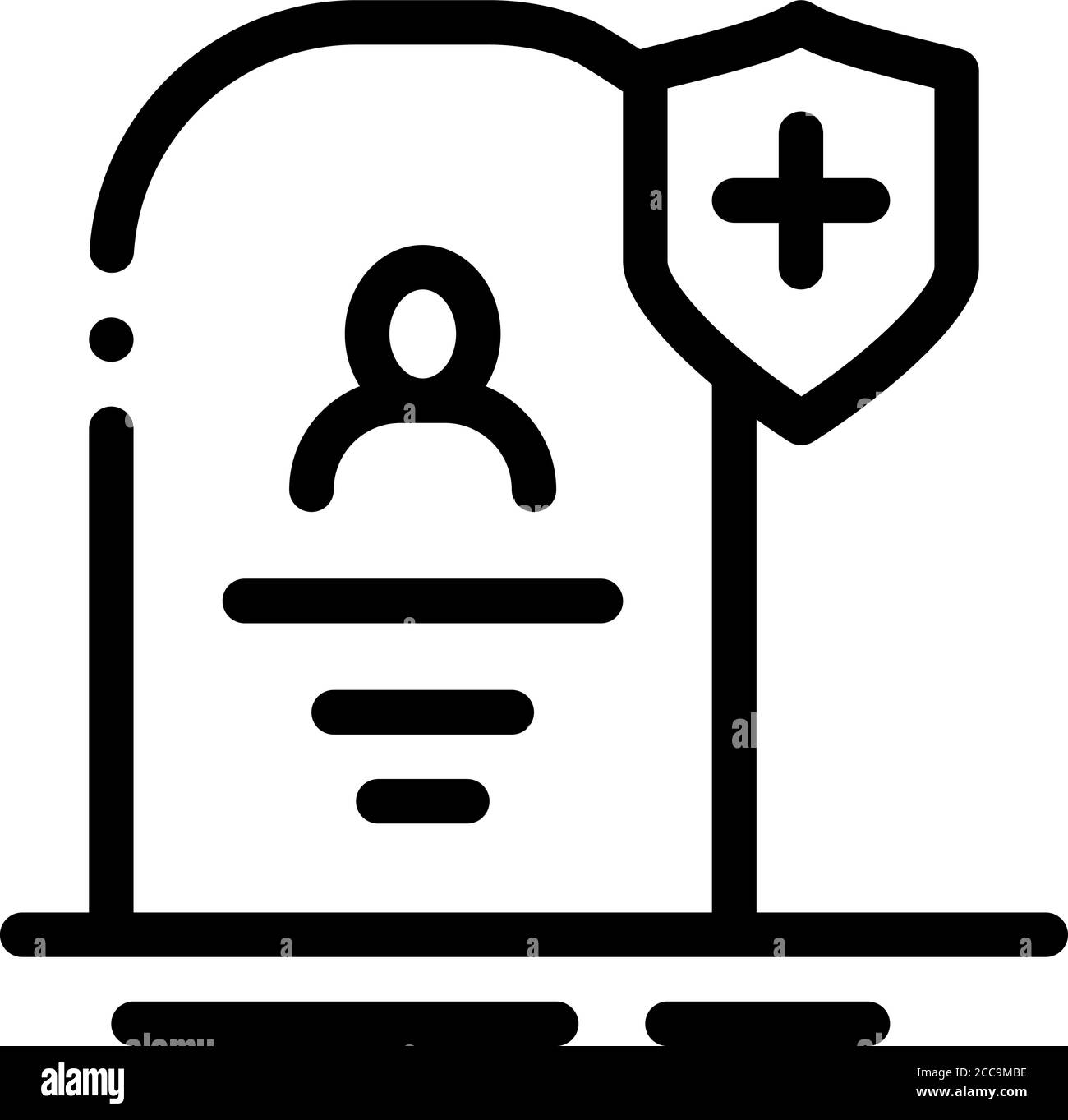 death insurance icon vector outline illustration Stock Vector Image ...