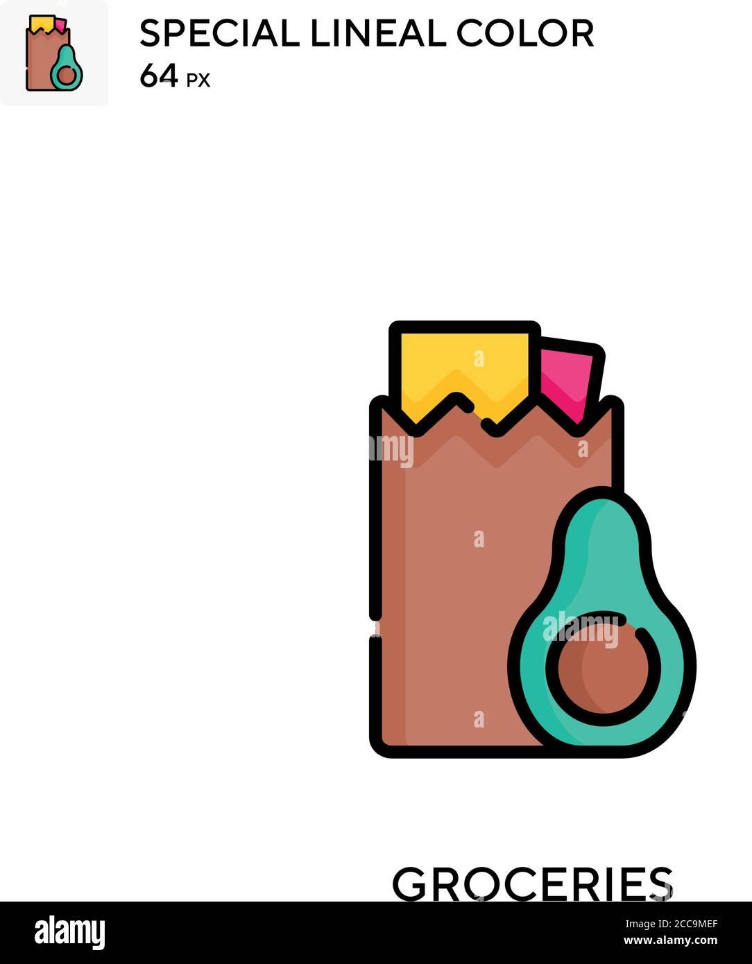 Groceries Special lineal color vector icon. Illustration symbol design ...