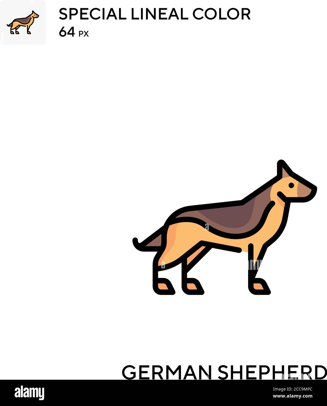 German shepherd Special lineal color vector icon. Illustration symbol ...