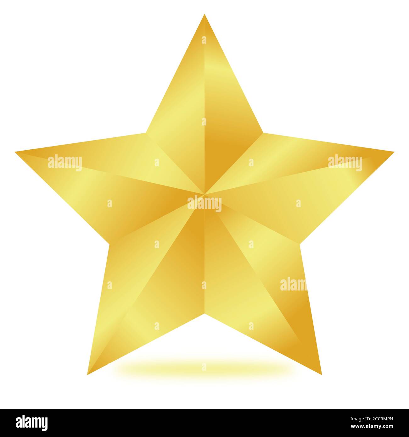 Illustration of a shiny golden star shape isolated on a white ...
