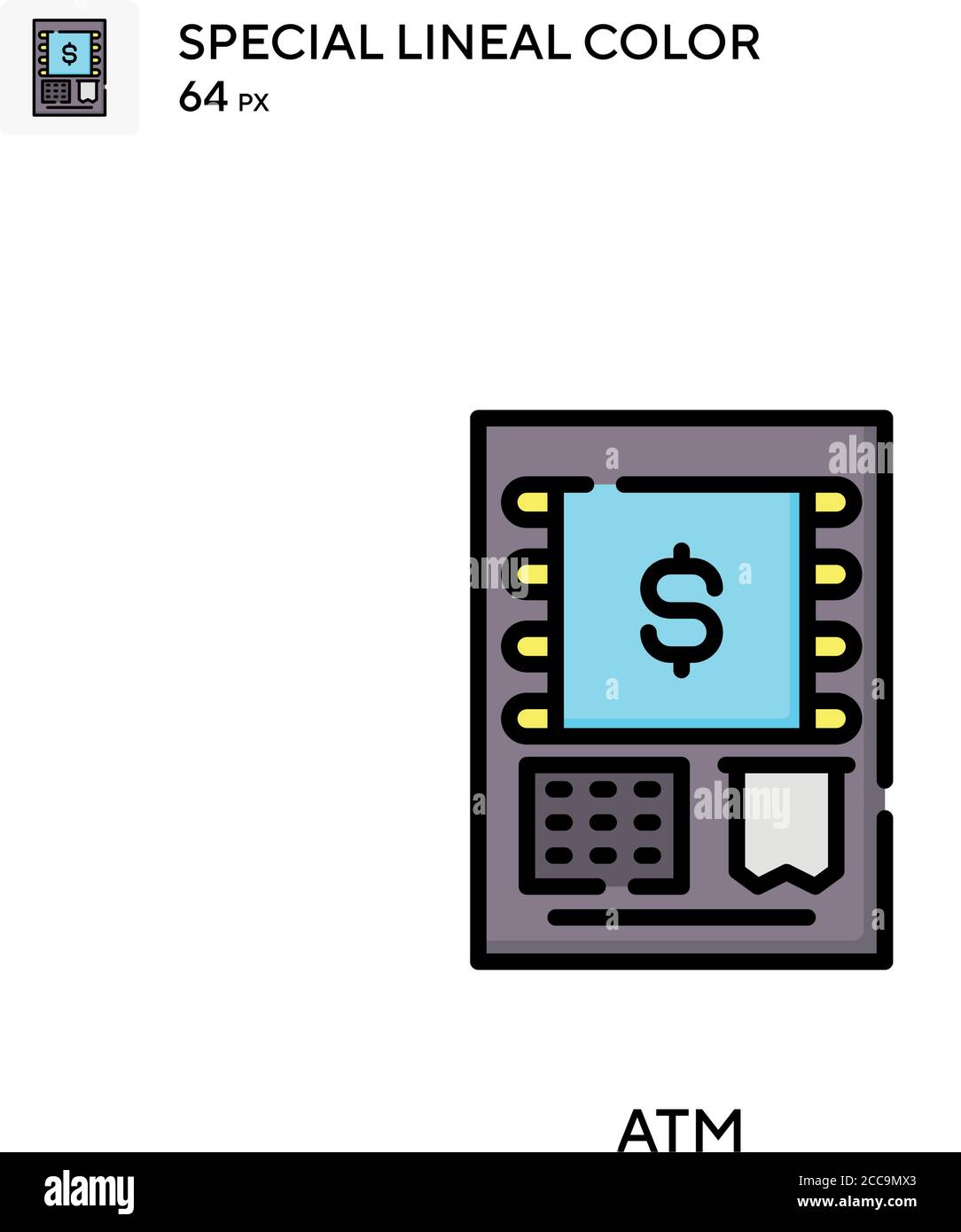 Atm Special lineal color vector icon. Illustration symbol design ...