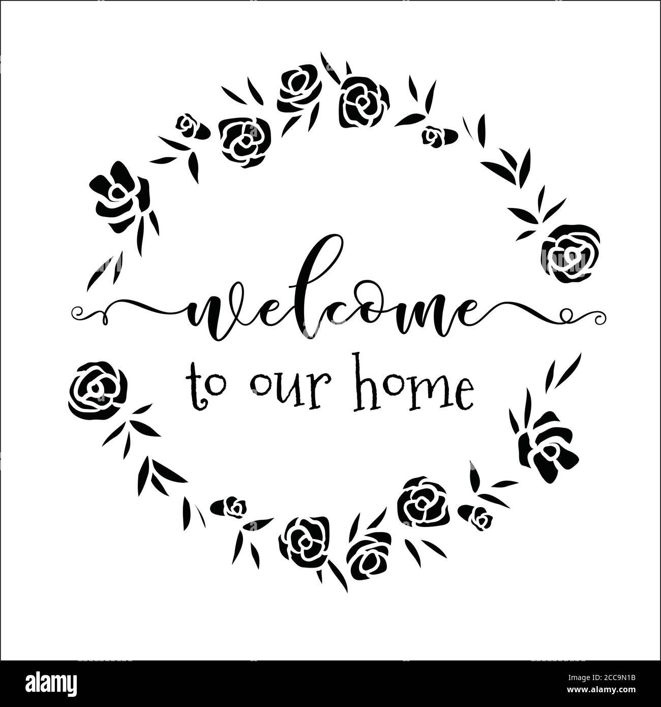Scetch Welcome To Our Home Stock Vector Image & Art - Alamy