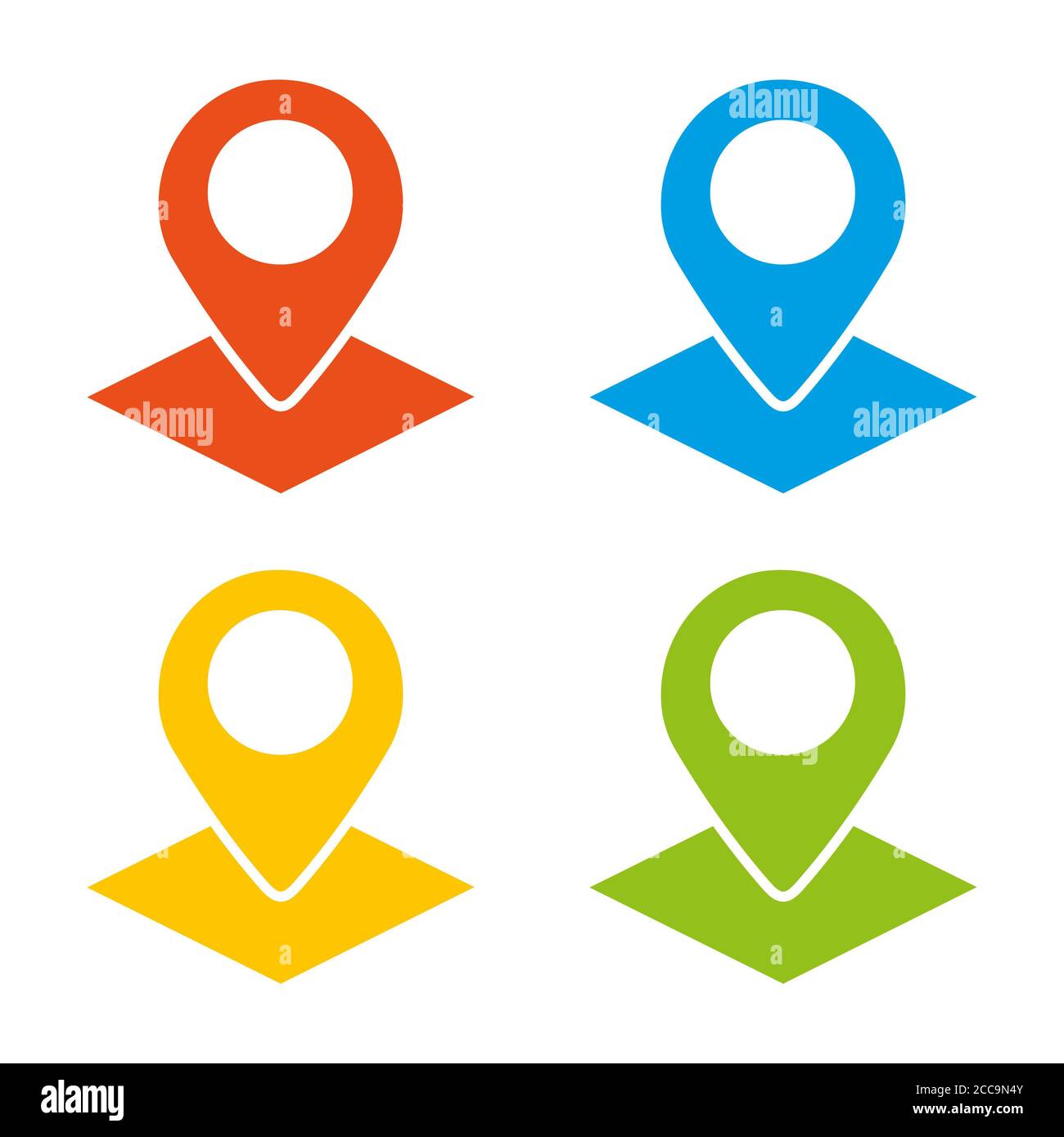 Illustration of colorful loaction icons isolated on a white background ...