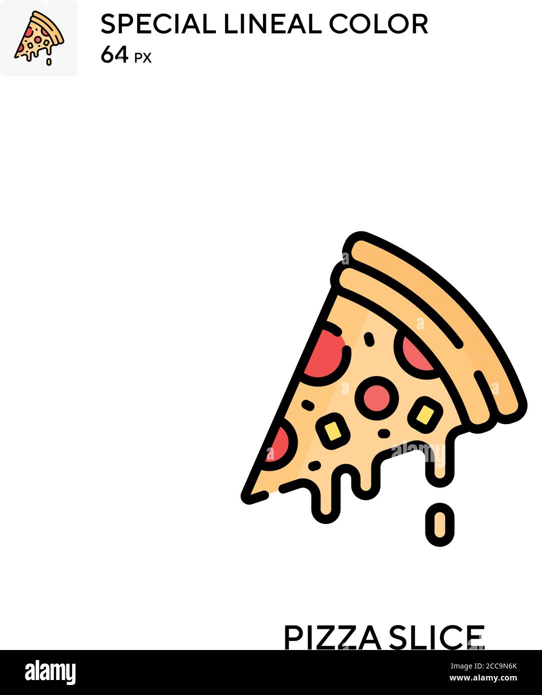 Pizza slice Special lineal color vector icon. Illustration symbol ...