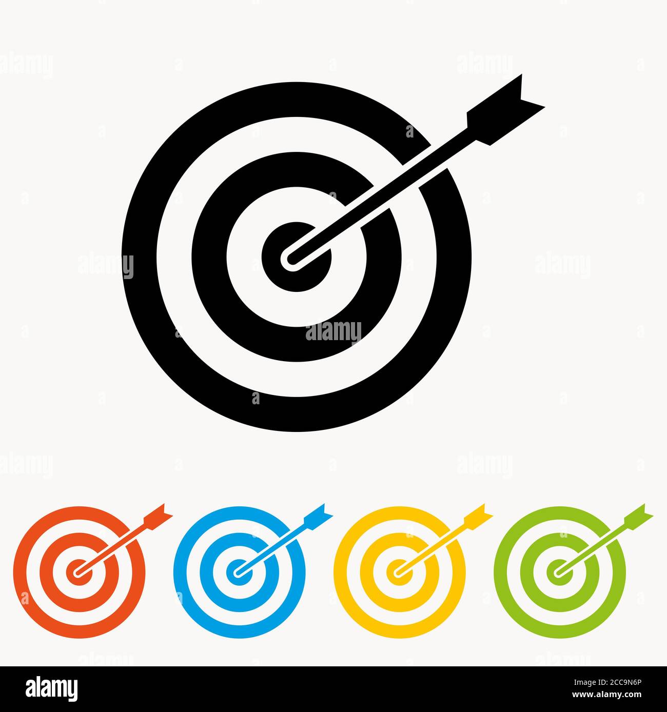 Illustration of colorful target dart icons isolated on white background ...