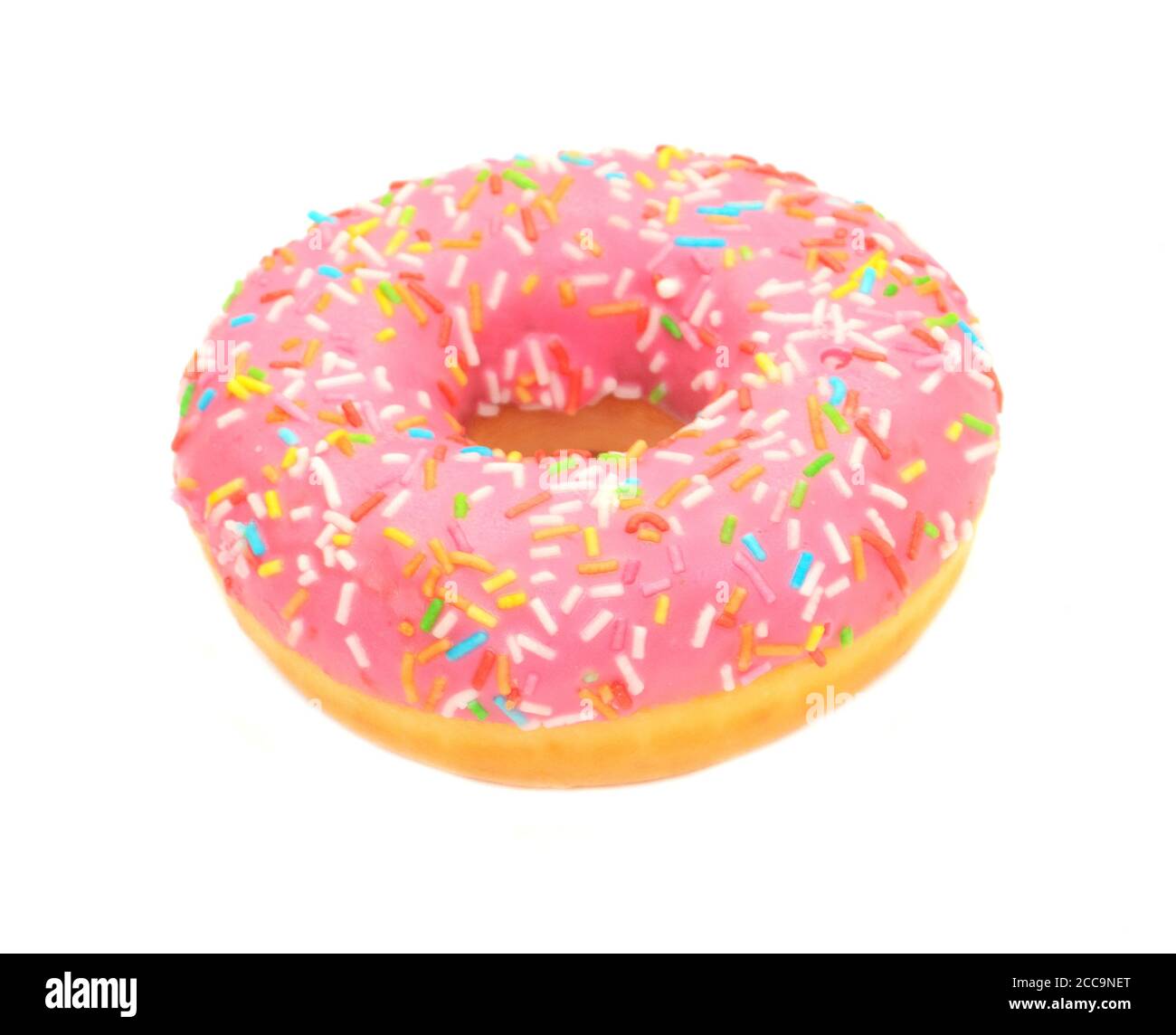 Pink glazed donut isolated on white background Stock Photo - Alamy