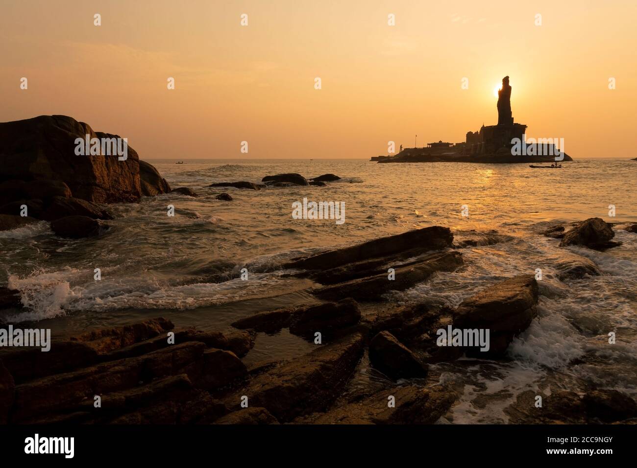 Sunrise above the sea Kanyakumari Comorin cape stock photo Stock Photo ...