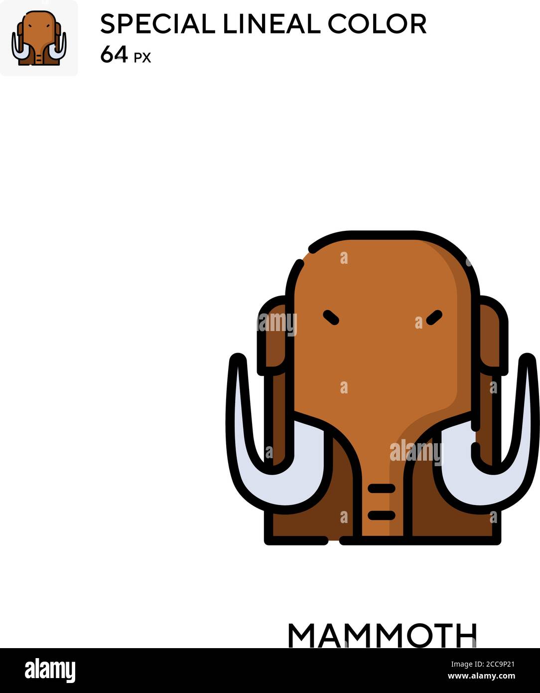 Mammoth Special lineal color vector icon. Illustration symbol design template for web mobile UI ...