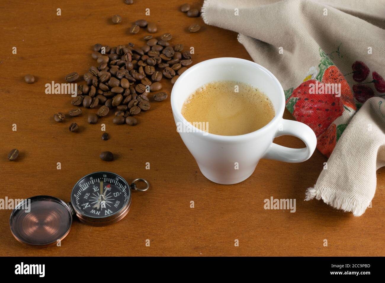 Compass coffee hi-res stock photography and images - Alamy