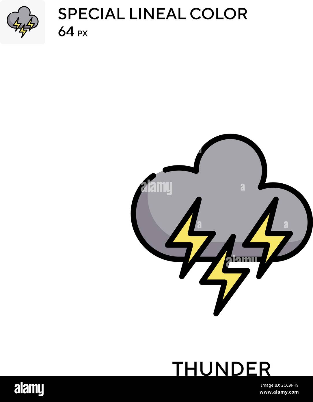 Thunder Special lineal color vector icon. Illustration symbol design ...