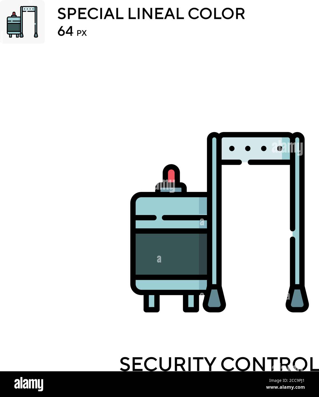 Security control Special lineal color vector icon. Illustration symbol ...