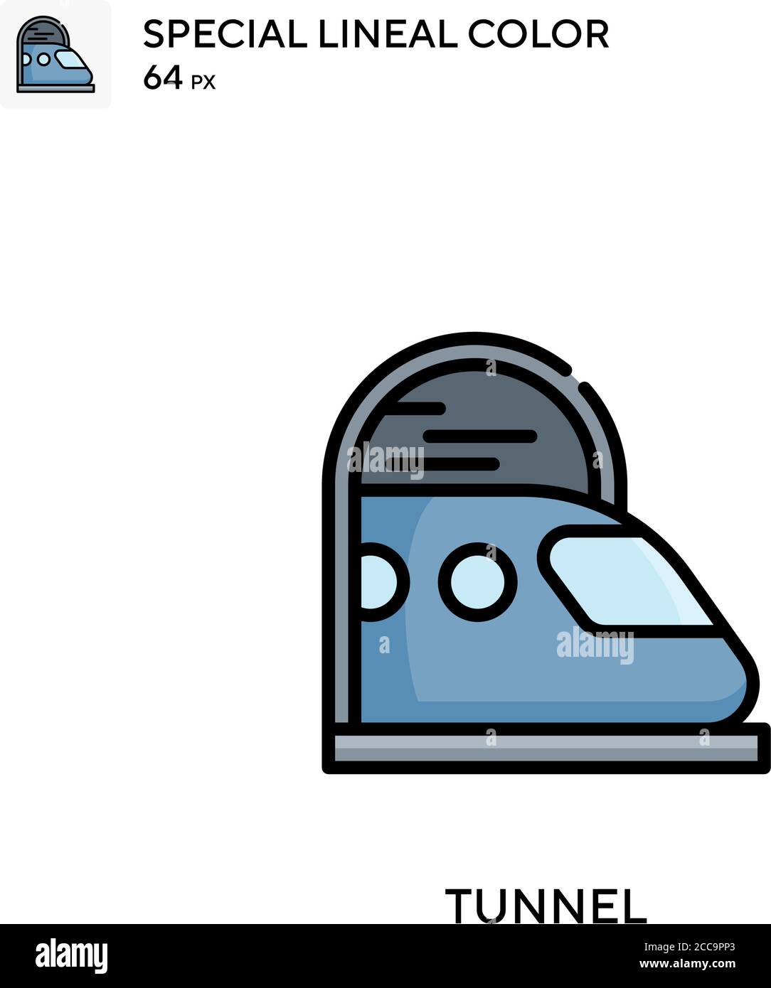 Tunnel Special lineal color vector icon. Illustration symbol design template for web mobile UI ...