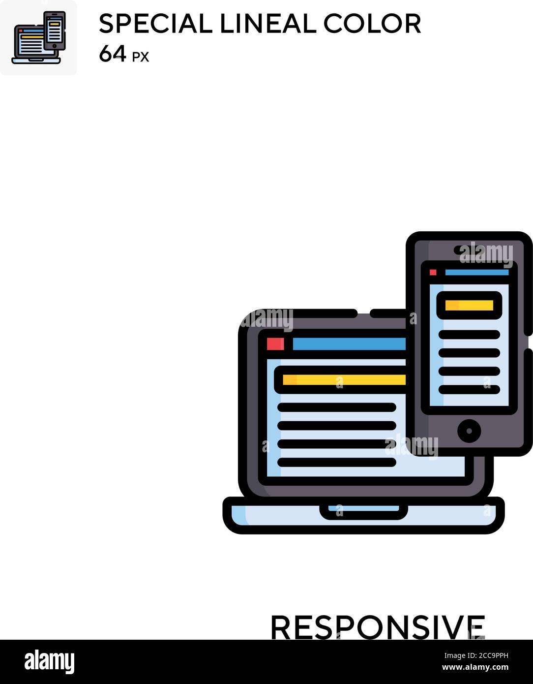 Responsive Special lineal color vector icon. Illustration symbol design ...