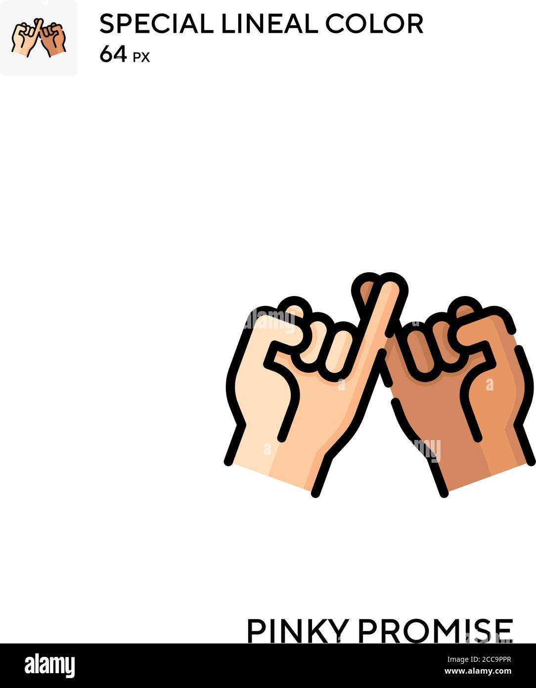Pinky promise Special lineal color vector icon. Illustration symbol ...