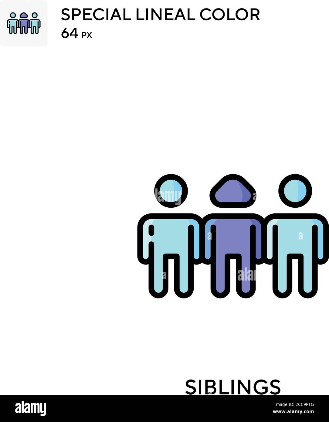 Siblings Special lineal color vector icon. Illustration symbol design ...