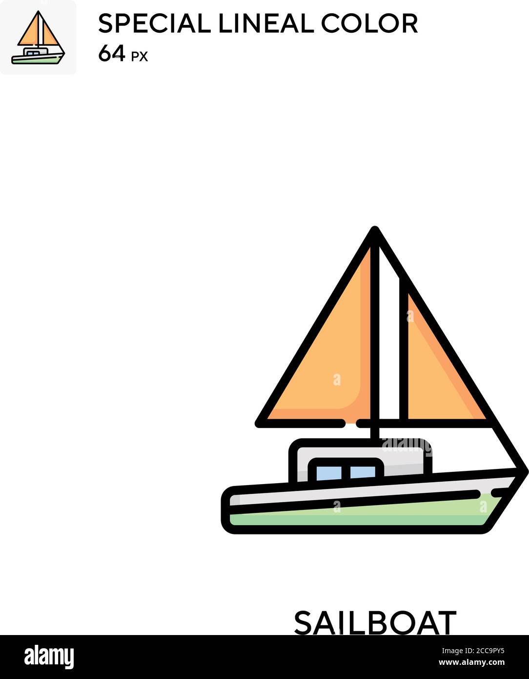 Sailboat Special lineal color vector icon. Illustration symbol design ...