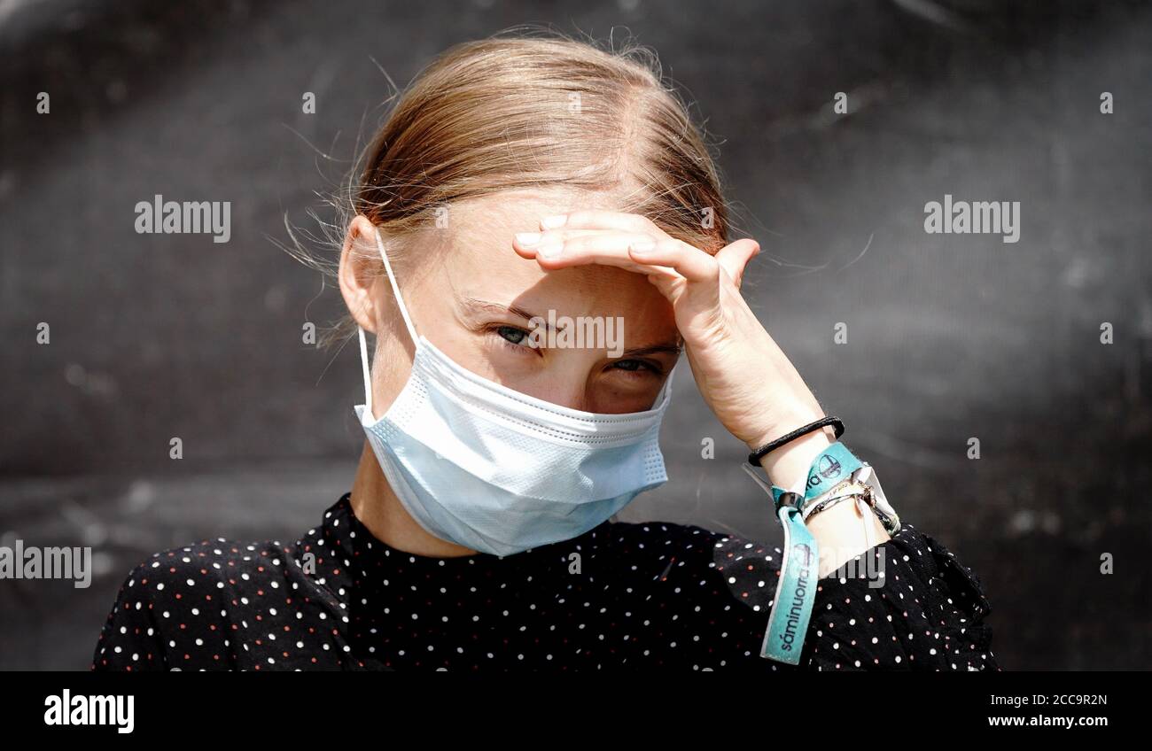 Berlin, Germany. 20th Aug, 2020. Climate activist Greta Thunberg ...
