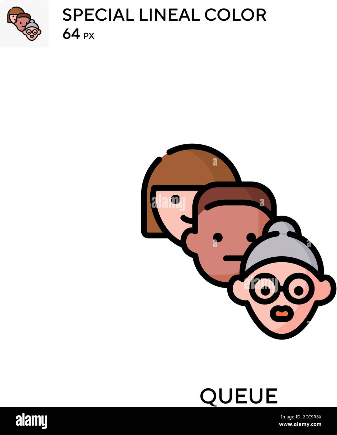 Queue Special lineal color vector icon. Illustration symbol design ...