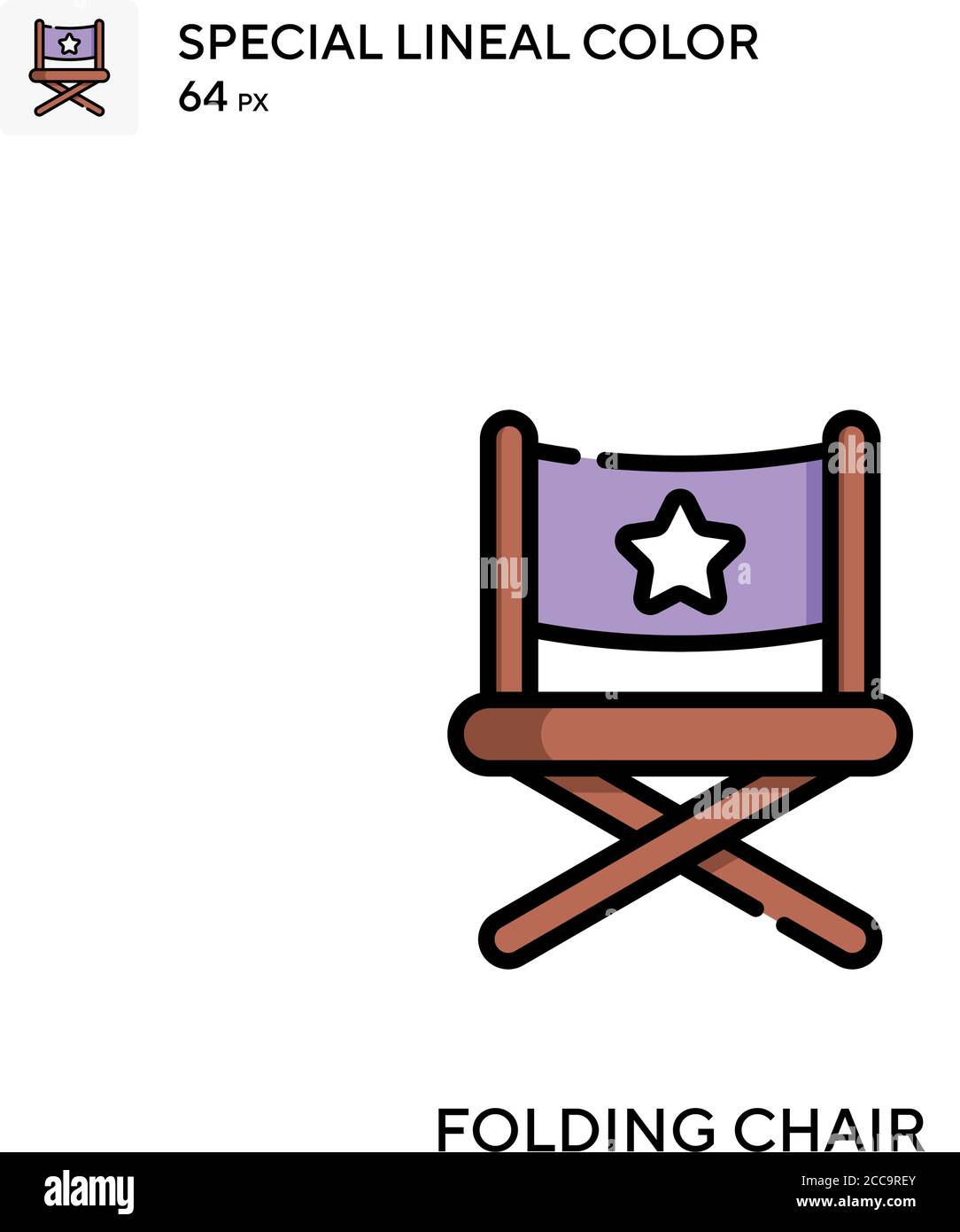 Folding chair Special lineal color vector icon. Illustration symbol ...