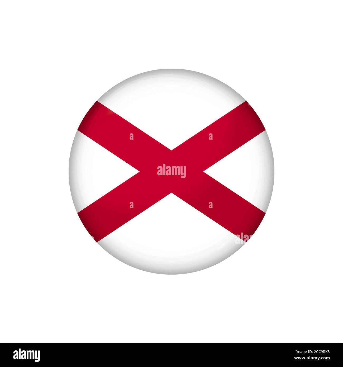 Round flag of Alabama. Vector illustration. Button, icon, glossy badge ...