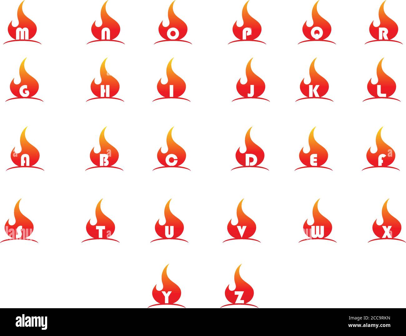 Set fire fonts logo icon template Stock Vector Image & Art - Alamy