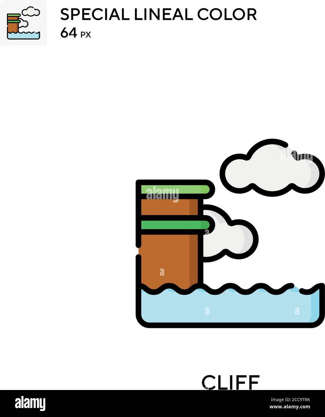 Cliff Special lineal color vector icon. Illustration symbol design ...