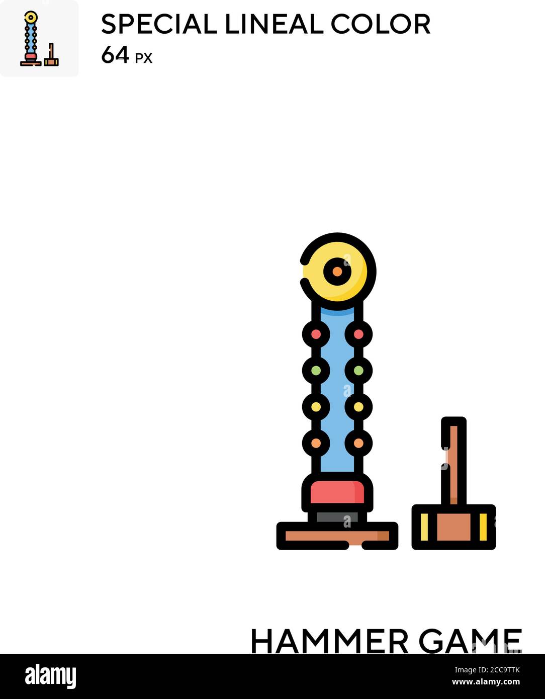 Hammer game Special lineal color vector icon. Illustration symbol ...