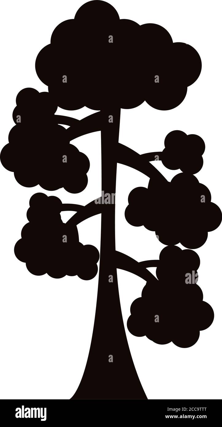 leafy tree silhouette style icon vector illustration design Stock ...