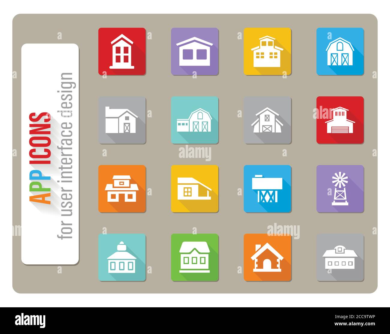 farm building icon set Stock Vector Image & Art - Alamy