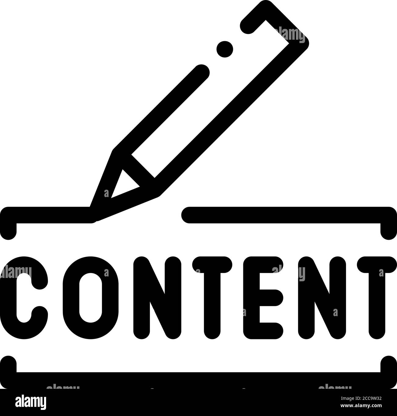 content writing icon vector outline illustration Stock Vector Image ...