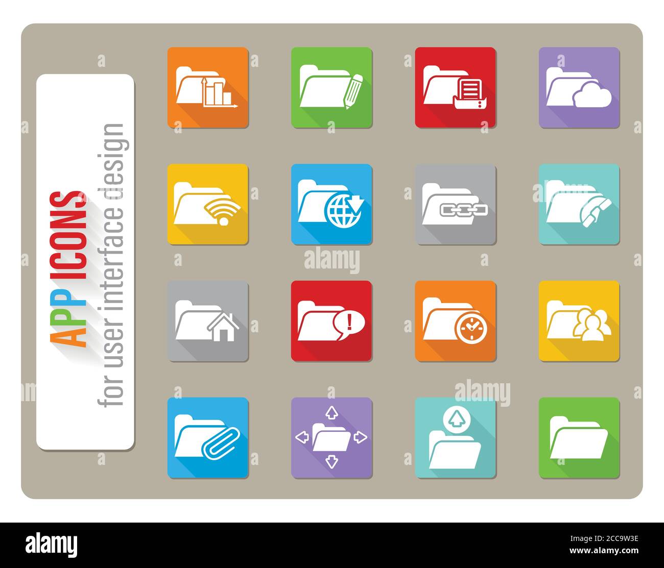 folder icon set Stock Vector Image & Art - Alamy