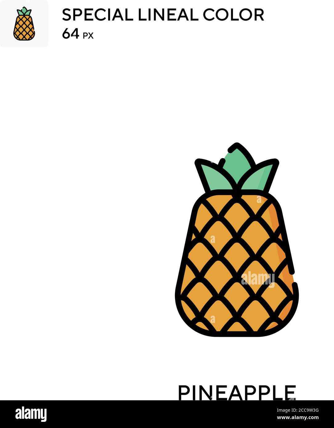 Pineapple Special lineal color vector icon. Illustration symbol design template for web mobile ...