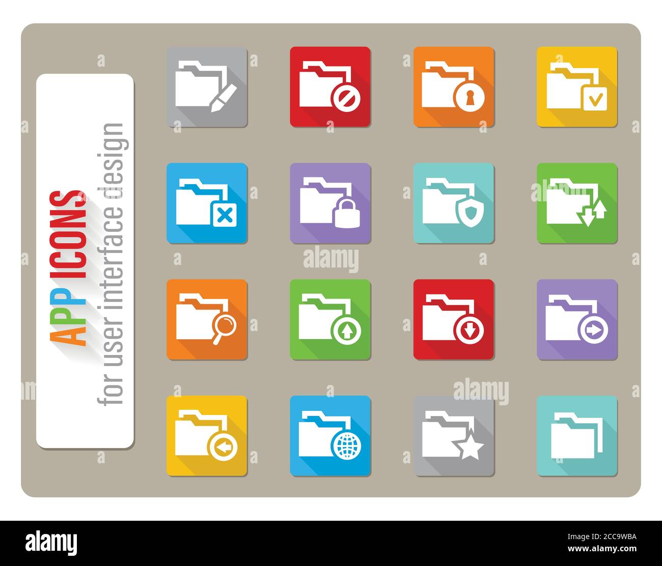 folder icon set Stock Vector Image & Art - Alamy