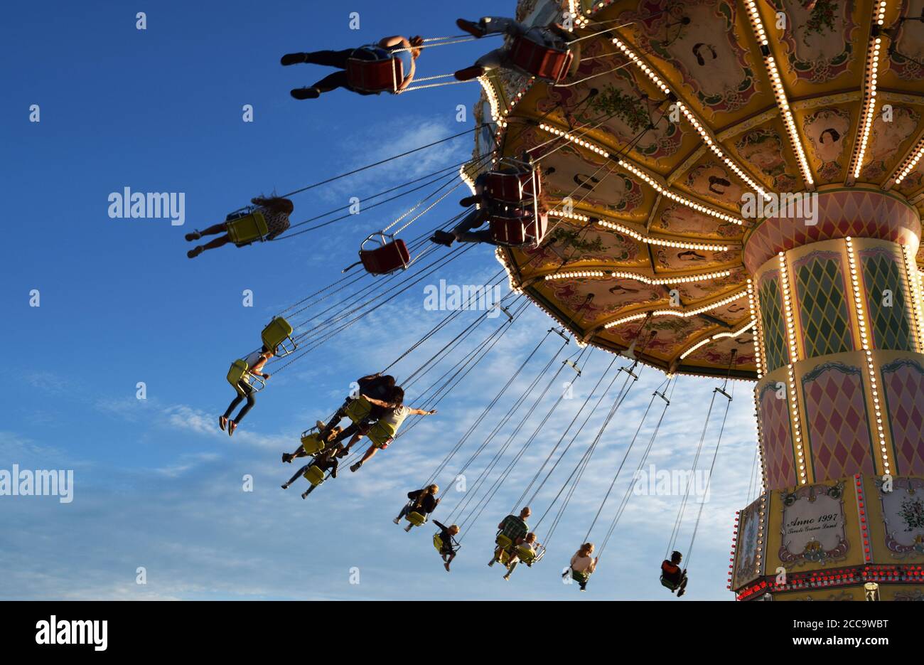 flying chair ride in Tivoli, Copenhagen Stock Photo - Alamy