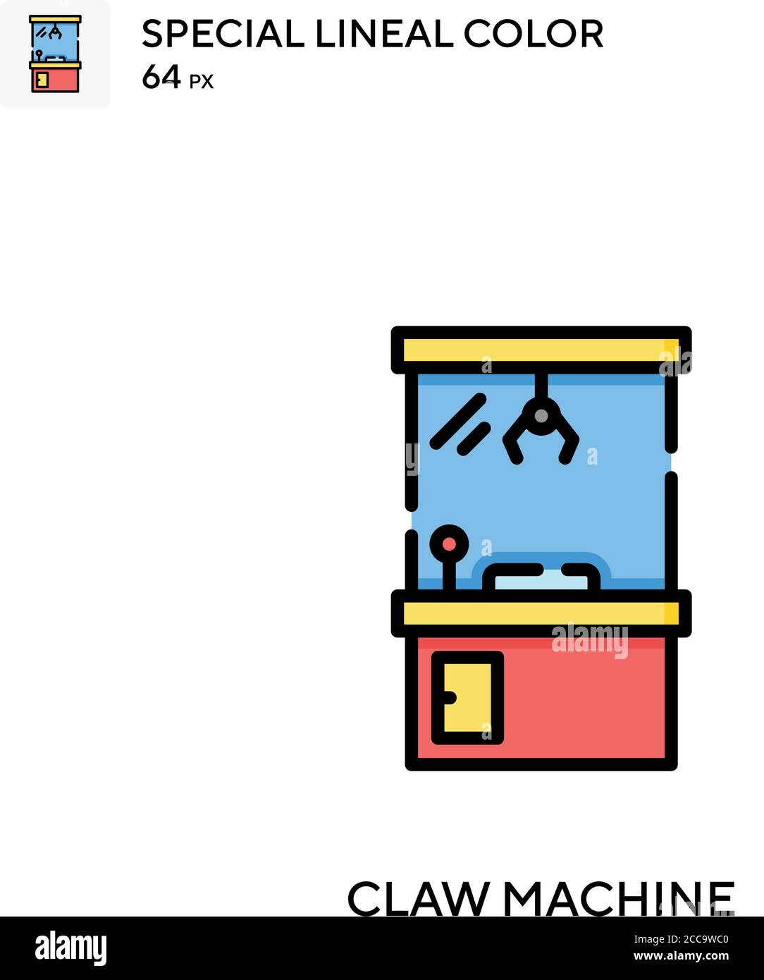 Claw machine Special lineal color vector icon. Illustration symbol ...