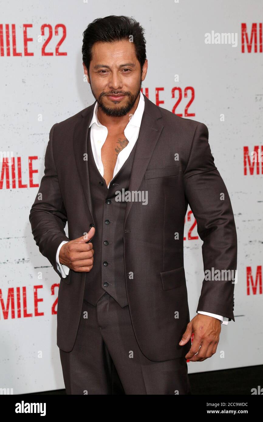 LOS ANGELES - AUG 9: Sam Medina at the Mile 22 Premiere at the Village ...