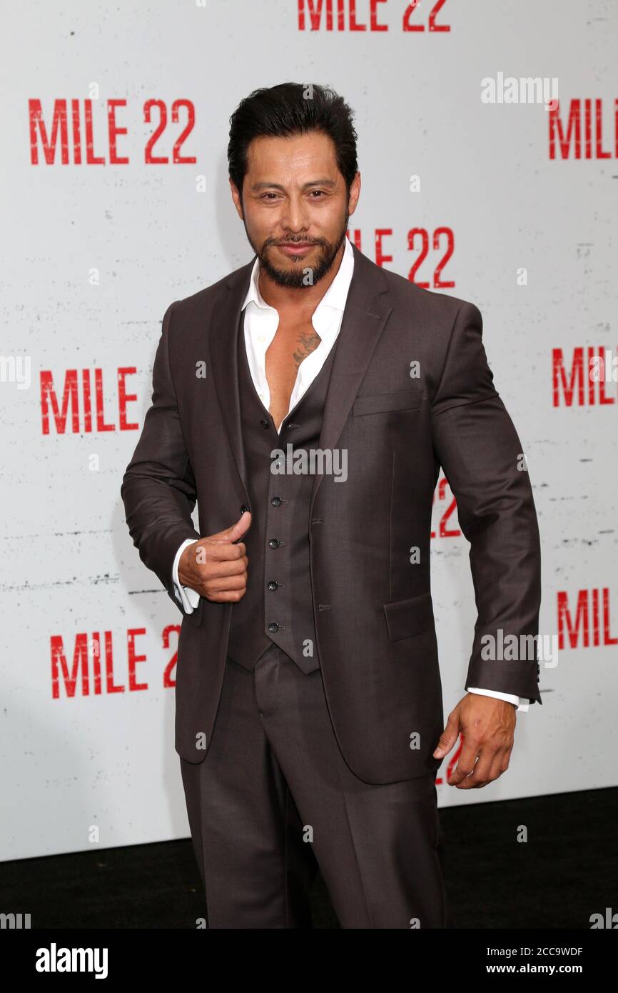 LOS ANGELES - AUG 9: Sam Medina at the Mile 22 Premiere at the Village ...